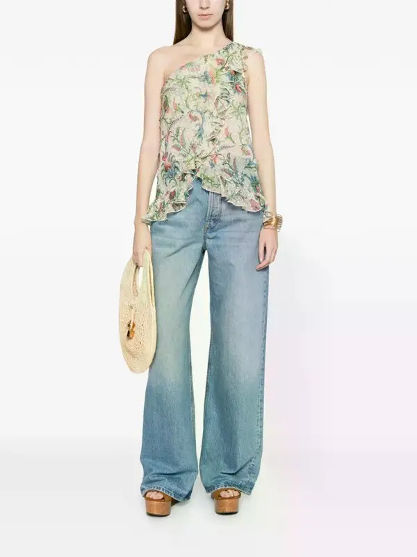 Etro Ruffled Floral Top - Neutrals