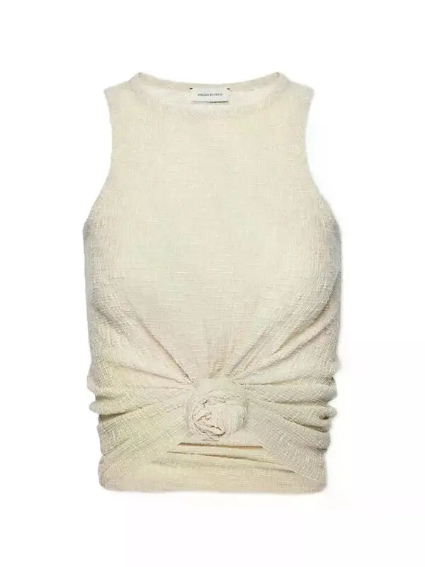 Magda Butrym Crepe Knotted Tank Top - Neutrals