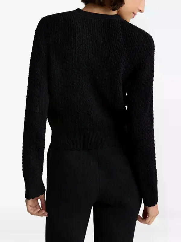 St. John Crepe Knit Cardigan - Black