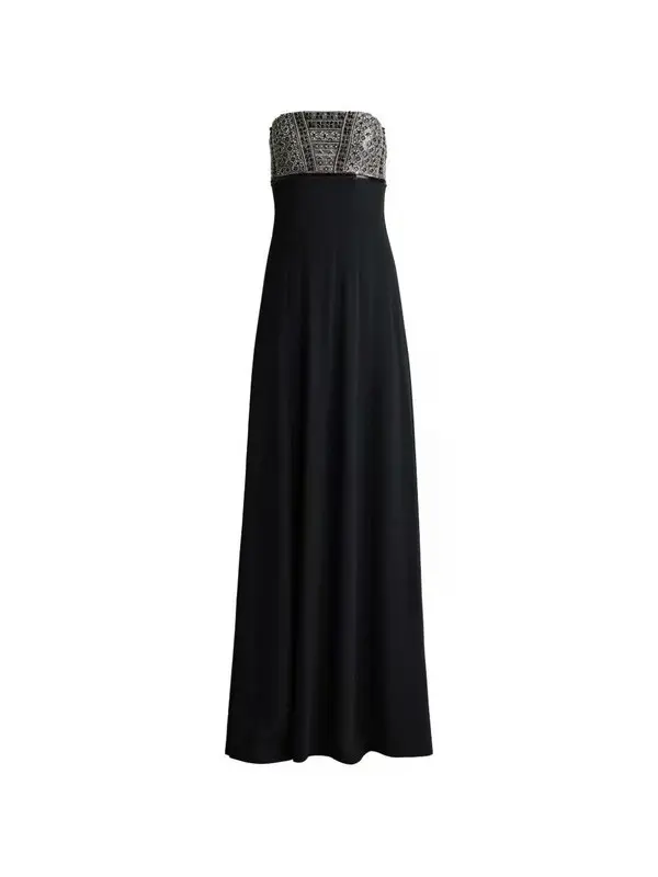 St. John Beaded Strapless Maxi Gown