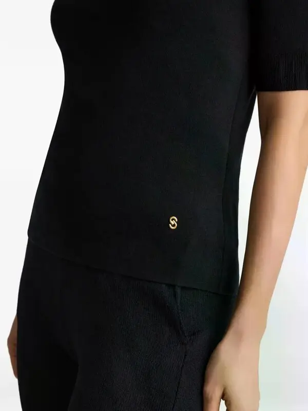 St. John Short-sleeve Cotton T-shirt - Black