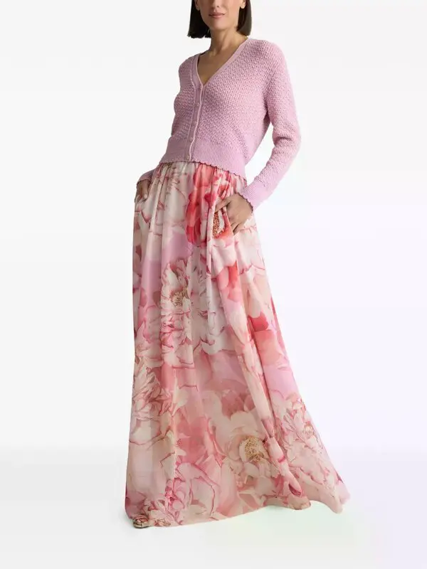 St. John Perle Crepe Knit Cardigan - Pink