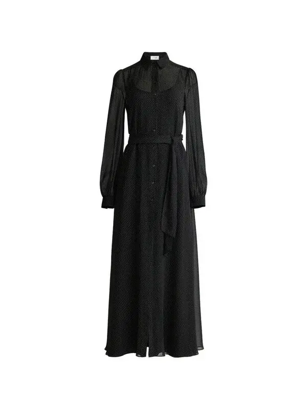 St. John Dot Printed Silk Midi Dress