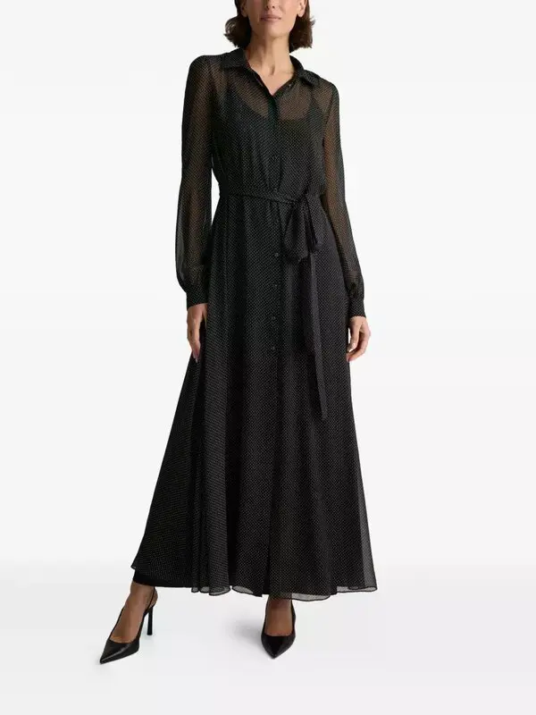 St. John Dot Printed Silk Midi Dress
