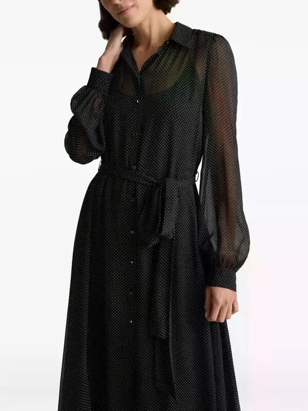 St. John Dot Printed Silk Midi Dress