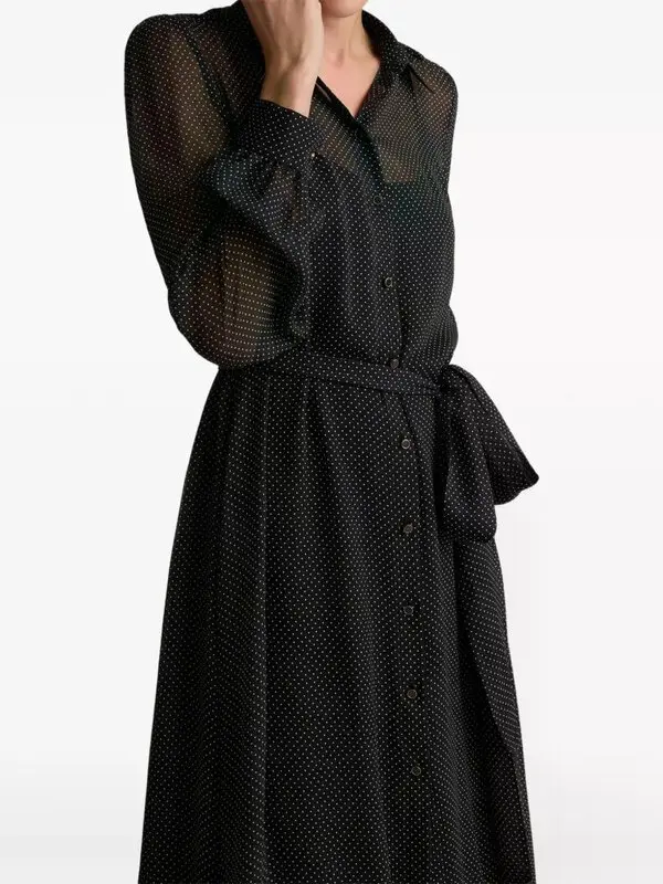 St. John Dot Printed Silk Midi Dress