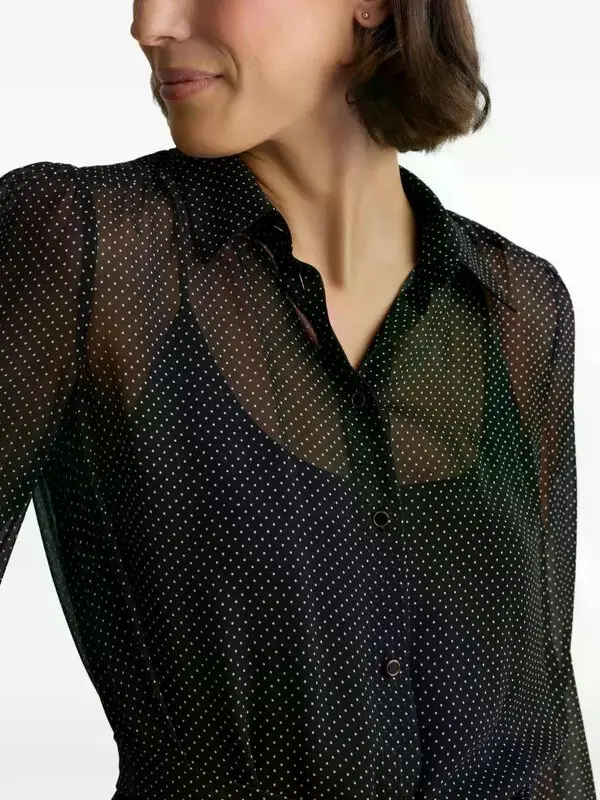 St. John Dot Printed Silk Midi Dress