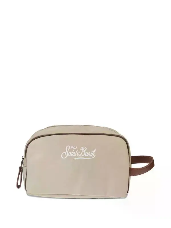 MC2 SAINT BARTH Westwood Logo-embroidered Wash Bag - Neutrals