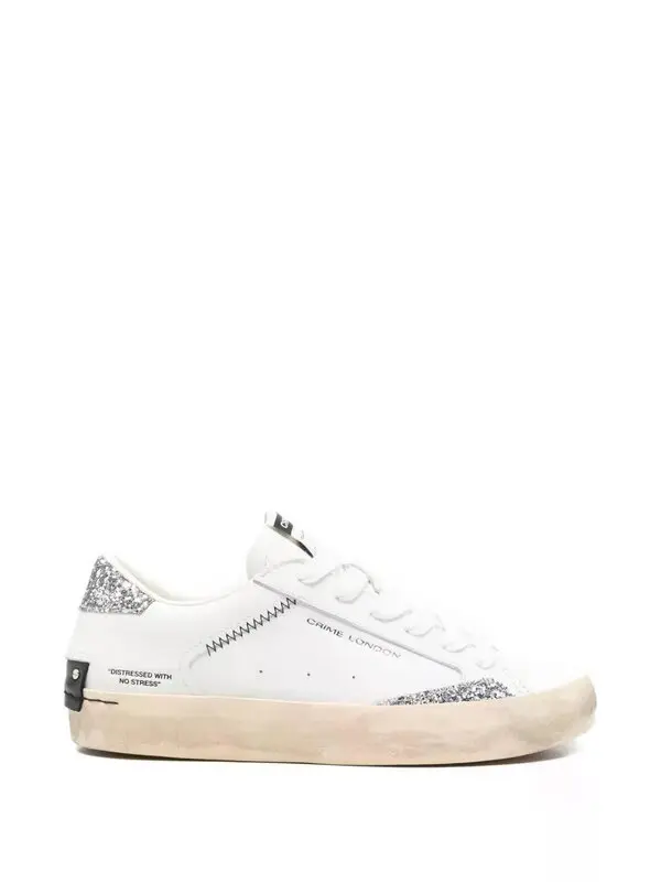 CRIME LONDON Glitter Low-top Sneakers - White