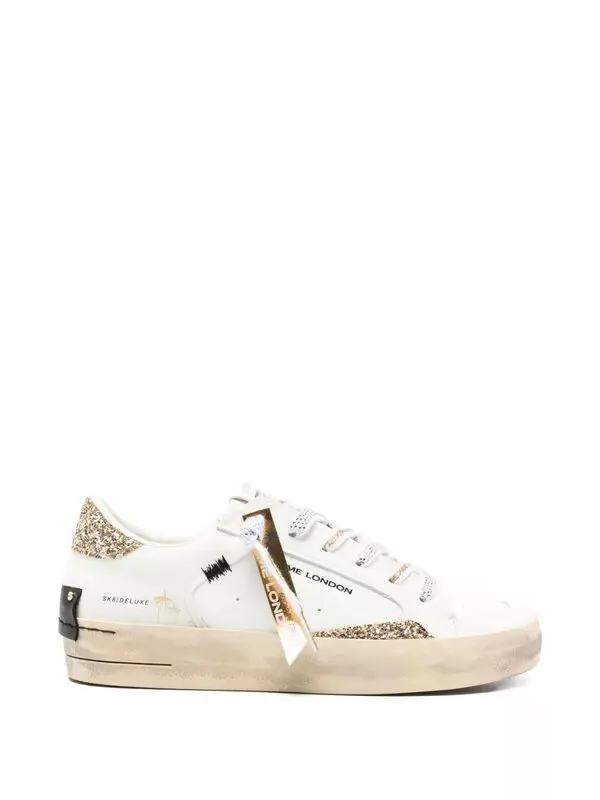 CRIME LONDON Glitter Low-top Sneakers - White