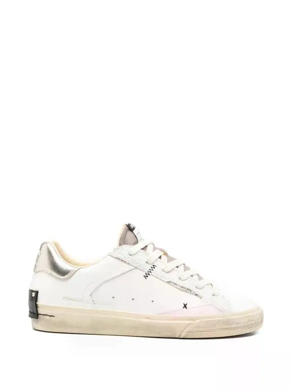 CRIME LONDON Distressed-effect Low-top Sneakers - White