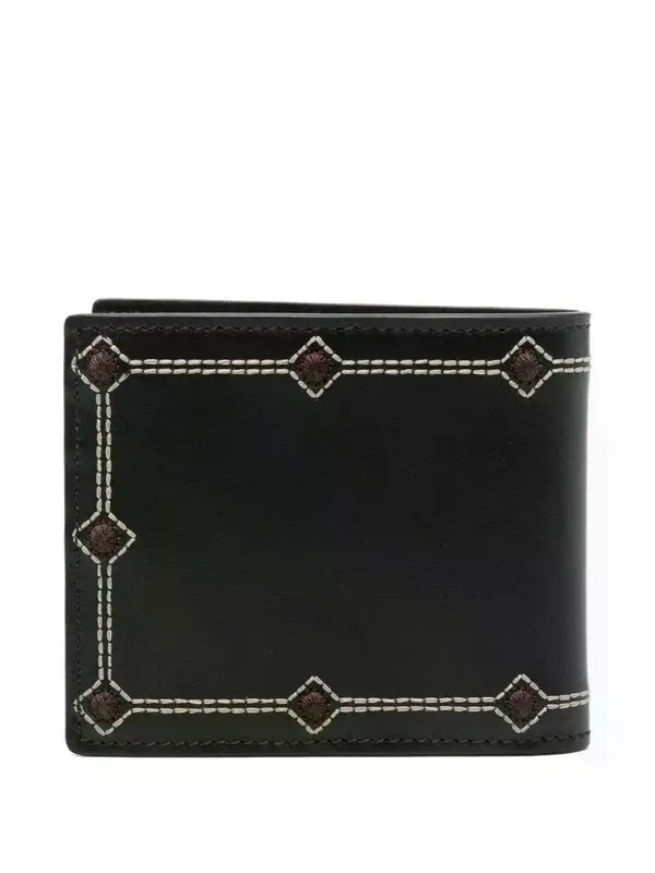 Etro Embroidered Leather Wallet - Black