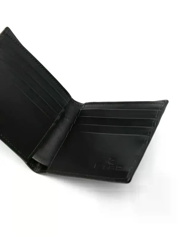 Etro Embroidered Leather Wallet - Black
