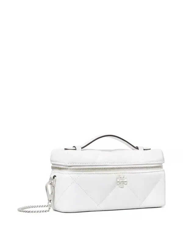 Tory Burch Kira Diamond-quilt Distressed Vanity Case - White