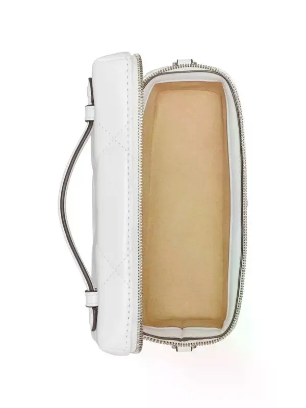Tory Burch Kira Diamond-quilt Distressed Vanity Case - White