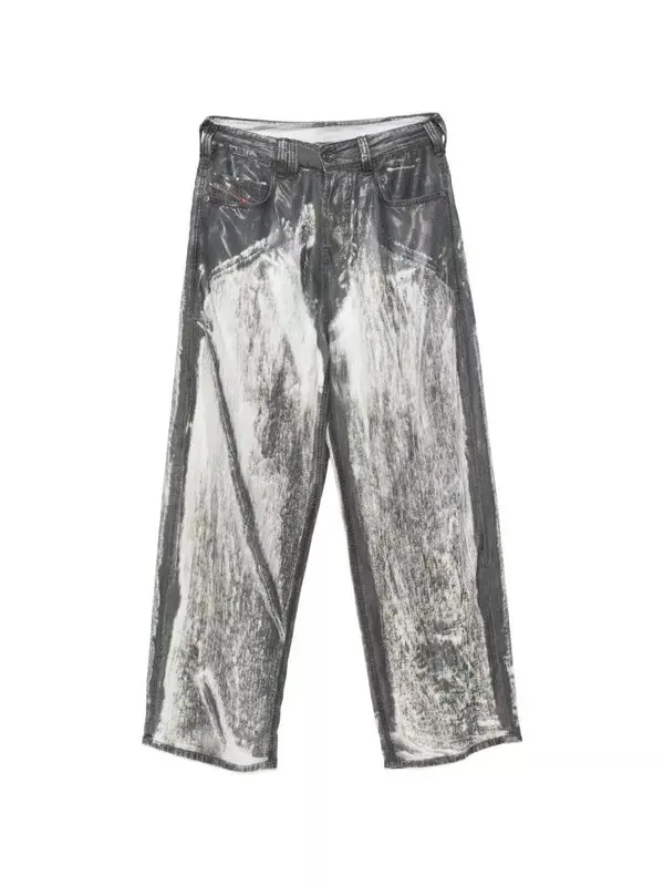 DIESEL® 1997 D-enim-m Logo-patch Trousers - Grey