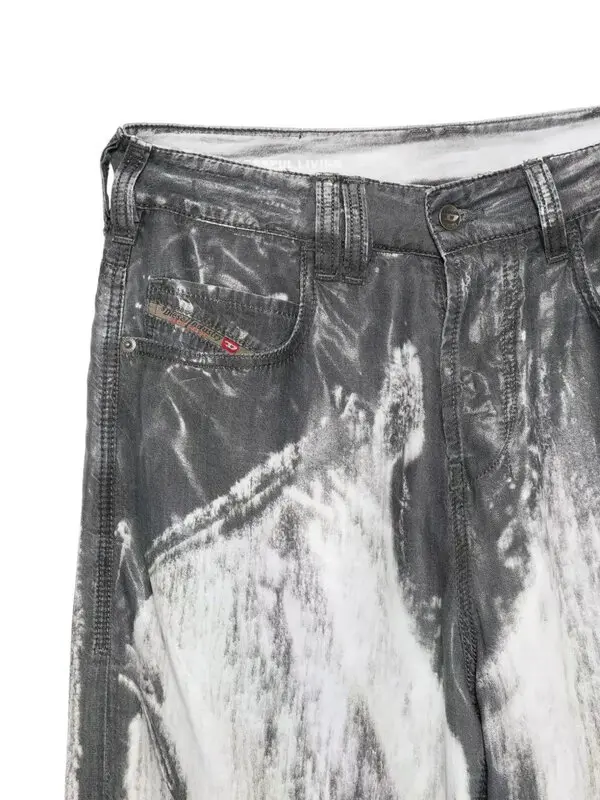 DIESEL® 1997 D-enim-m Logo-patch Trousers - Grey