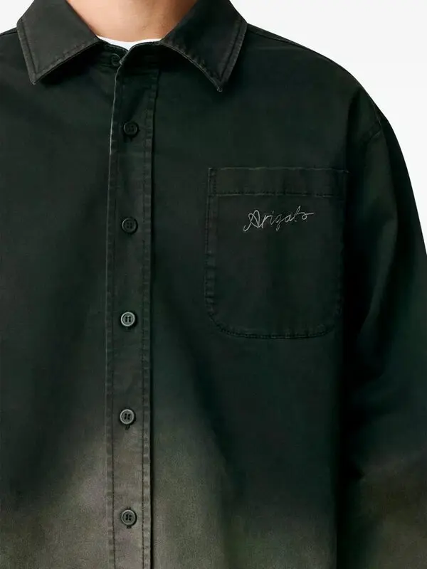 Axel Arigato Cal Button Embroidered Shirt - Black
