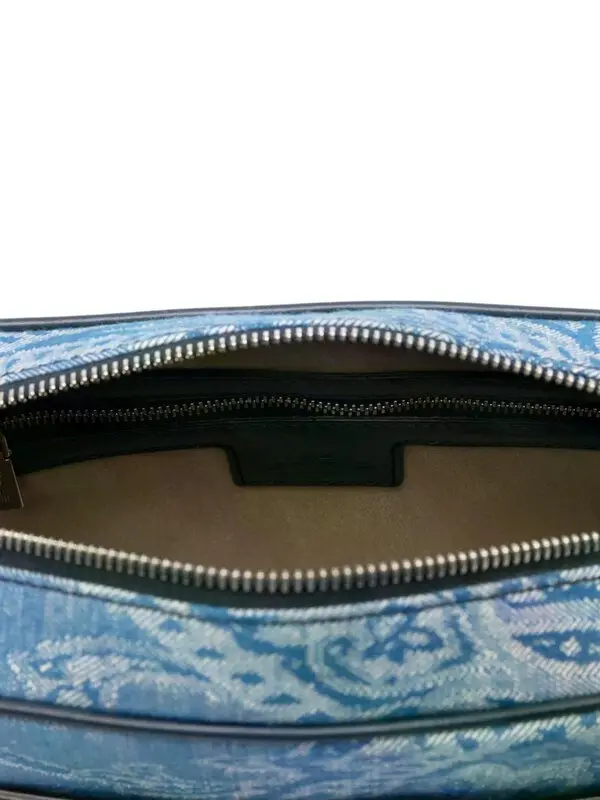 Etro Paisley Denim Messenger Bag - Blue