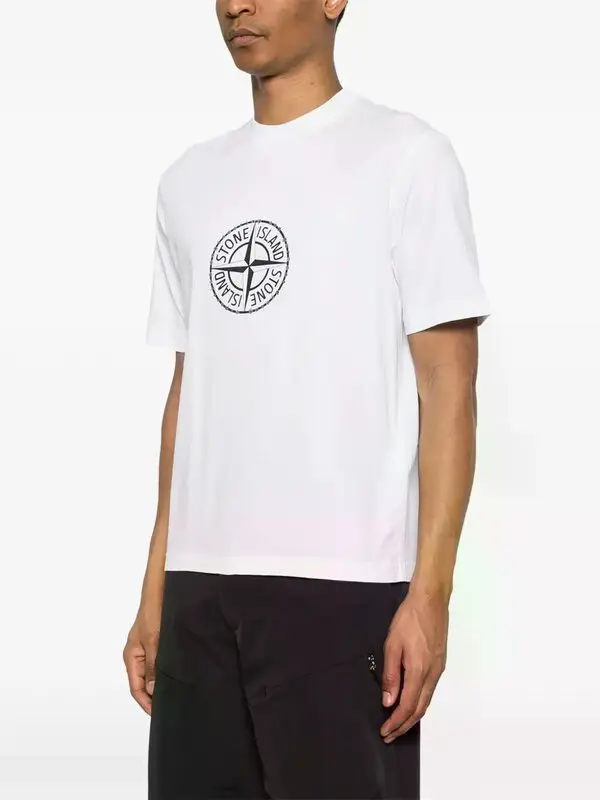 Stone Island Logo-print Cotton T-shirt - White