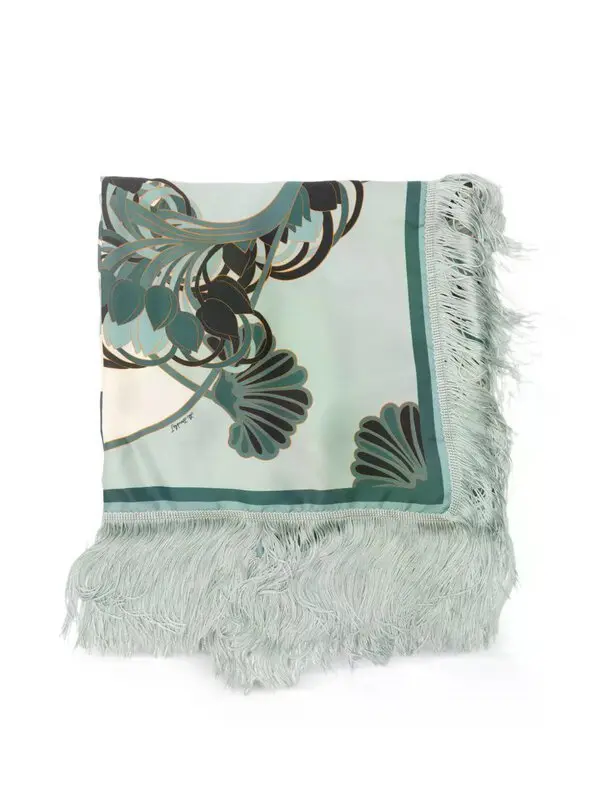 La DoubleJ Fringed Scarf - Blue