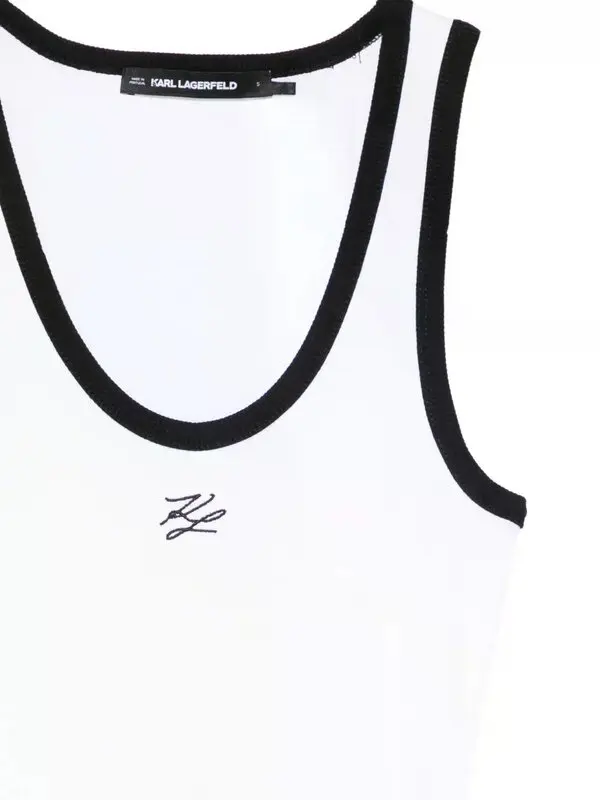 Karl Lagerfeld Autograph Logo Tank Top - White
