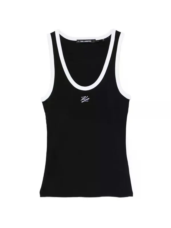 Karl Lagerfeld Autograph Logo Tank Top - Black