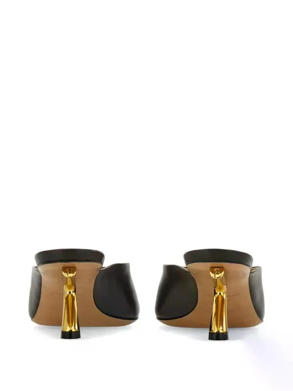 FERRAGAMO Sculptural Heel Slides - Brown