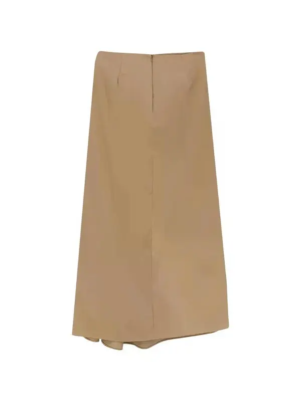 Max Mara Draped Flared Asymmetric Skirt - Brown