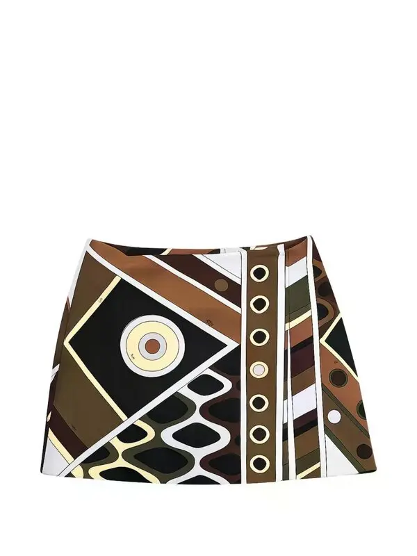 Emilio Pucci Geometric Cutout Skirt - Brown