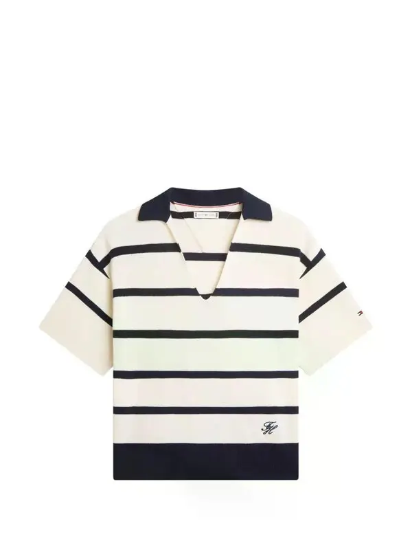 Tommy Hilfiger Striped V-neck Knit Top
