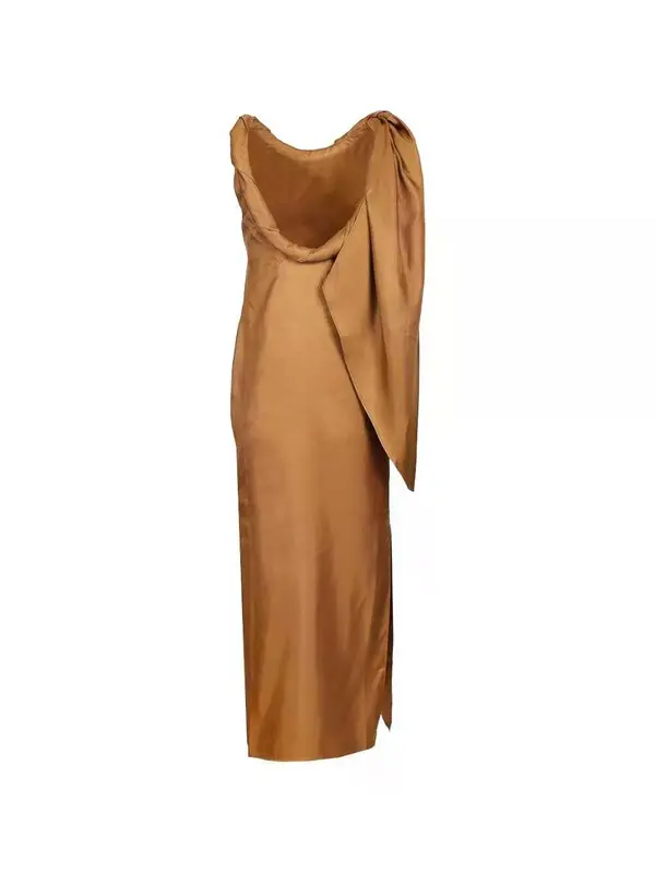 Loulou De Saison Susan Twisted-collar Dress - Neutrals