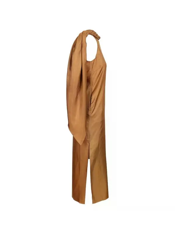 Loulou De Saison Susan Twisted-collar Dress - Neutrals