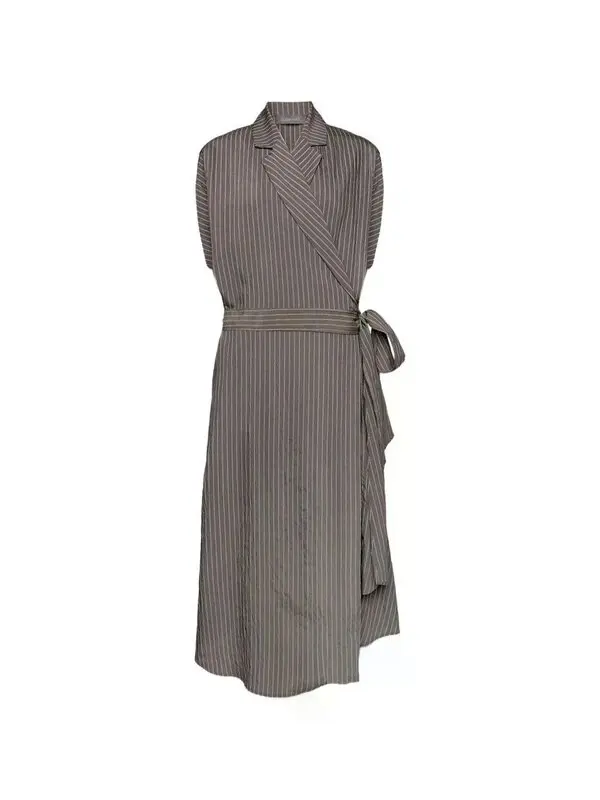 ELENA MIRÒ Striped Wrap Dress