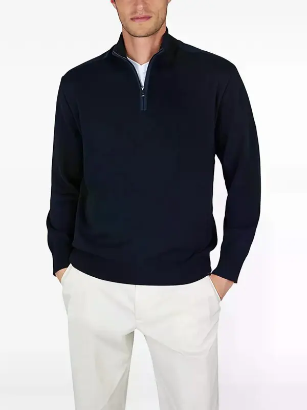 Paul & Shark Half-zip Cotton Sweater - Blue