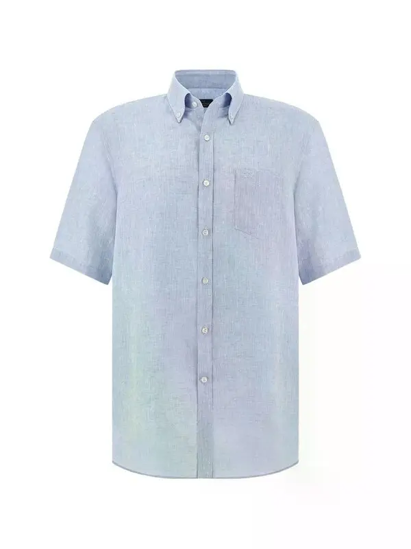 Paul & Shark Short-sleeved Linen Shirt - Blue