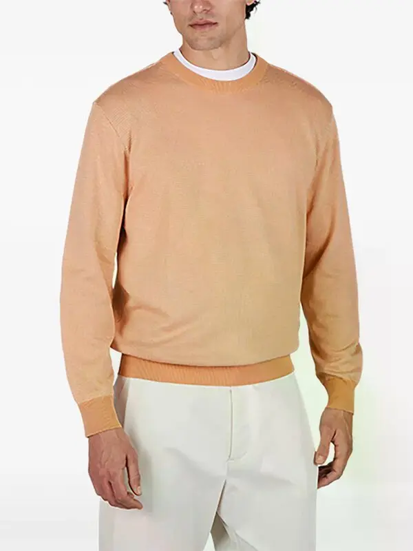 Paul & Shark Crew-neck Textured Knit Sweater - Orange