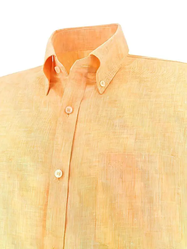 Paul & Shark Short Sleeve Linen Shirt - Orange
