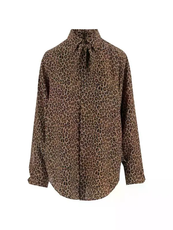 SA SU PHI Animal-print Shirt With Bow Detail