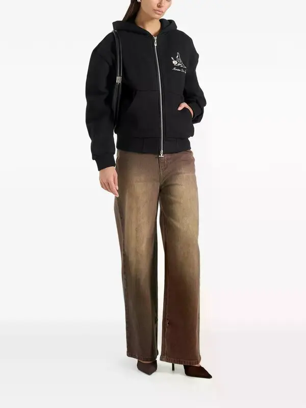 Manière De Voir Maniere De Voir Floral Eiffel Zip Hoodie - Black