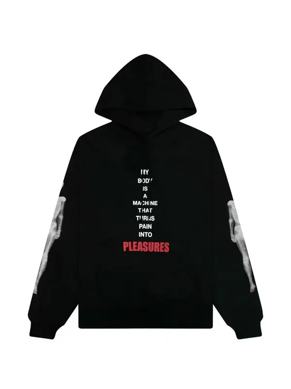 PLEASURES Skeleton Print Hooded Sweatshirt
