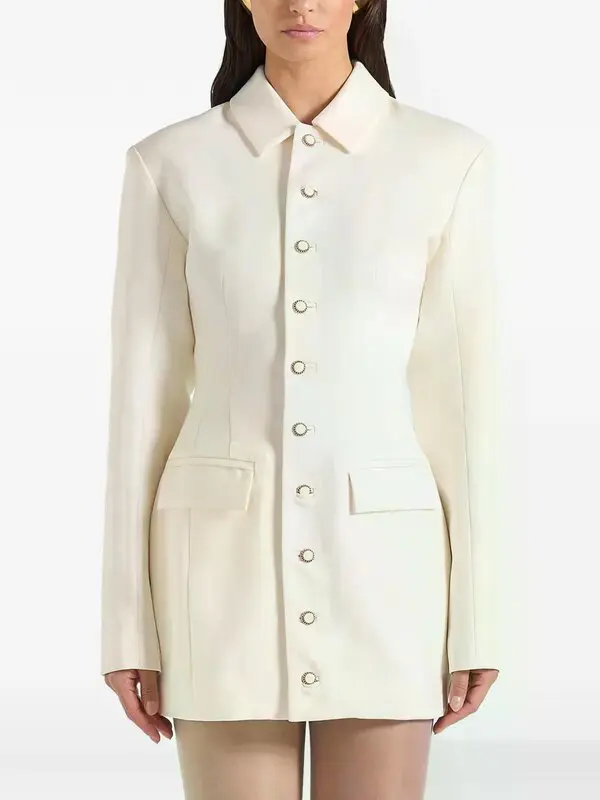 Manière De Voir Amelie Button Blazer Dress - Neutrals