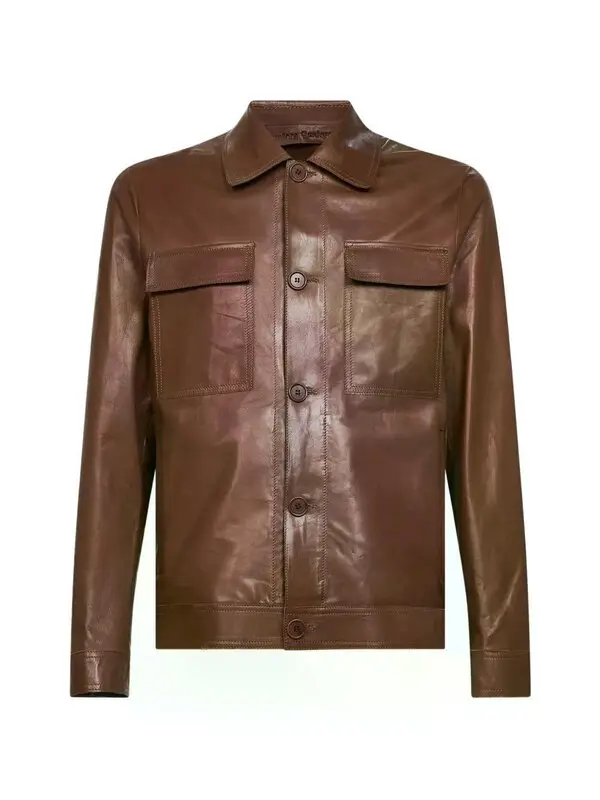 SALVATORE SANTORO Leather Shirt Jacket