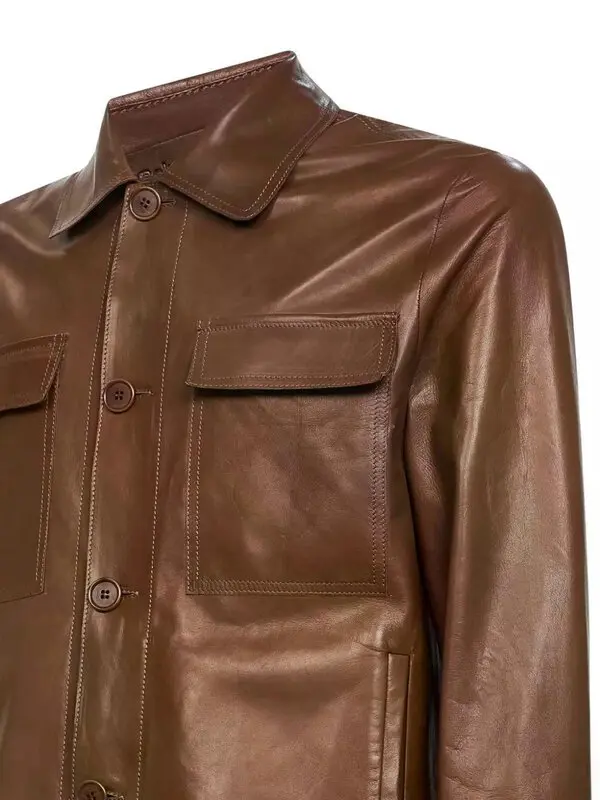 SALVATORE SANTORO Leather Shirt Jacket