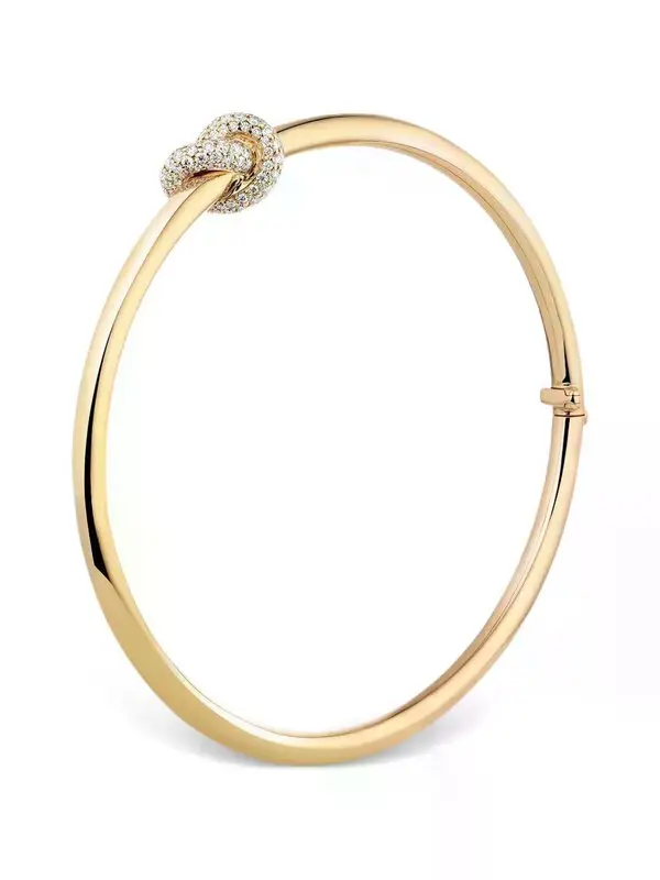 ENGELBERT Knot Diamond Bangle Bracelet - Gold