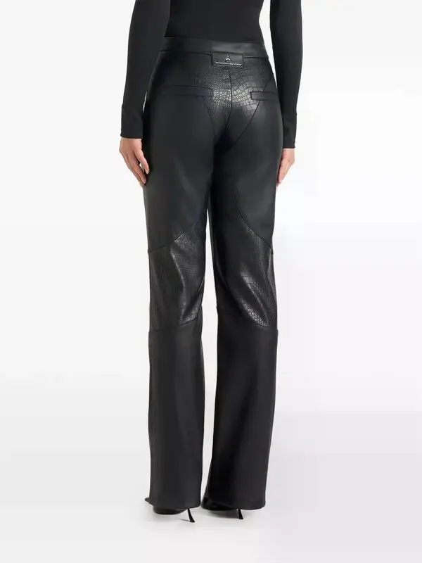 Manière De Voir Croc-embossed Lace-up Trousers