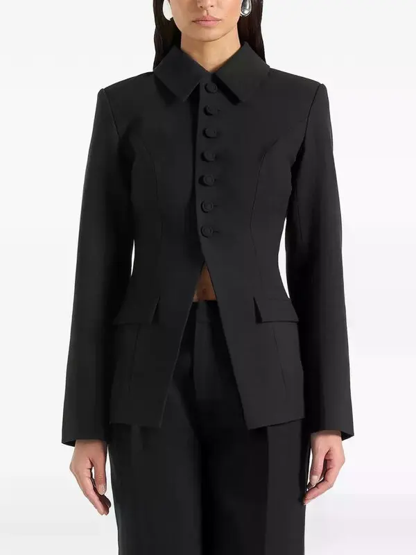 Manière De Voir Maniere De Voir Tailored Cinch Blazer With Detachable Collar - Black