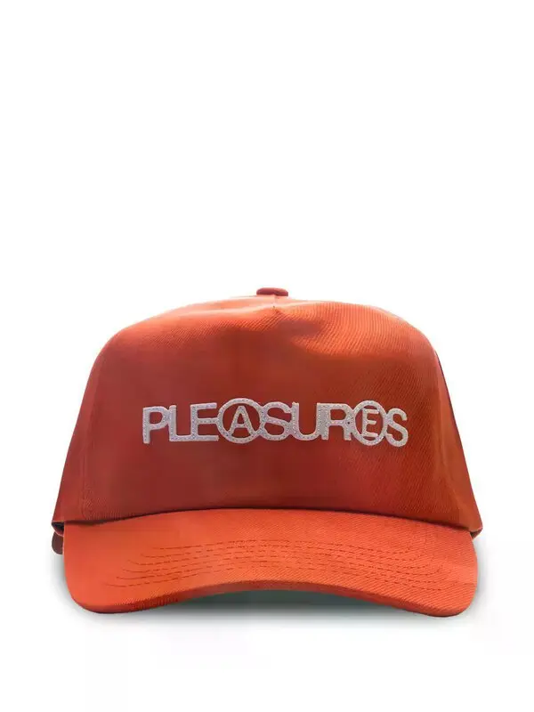 PLEASURES Embroidered Logo Snapback Cap - Orange