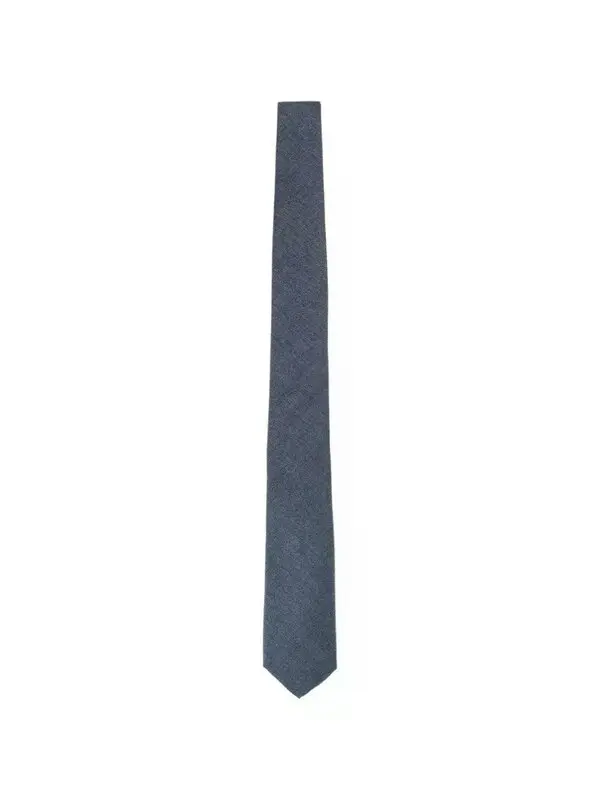 Canali Woven Silk Tie - Blue