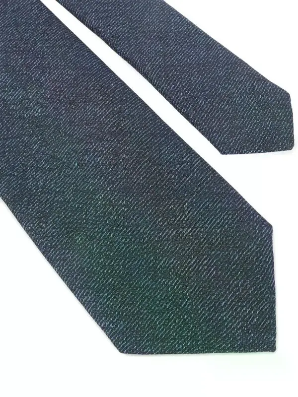 Canali Woven Silk Tie - Blue